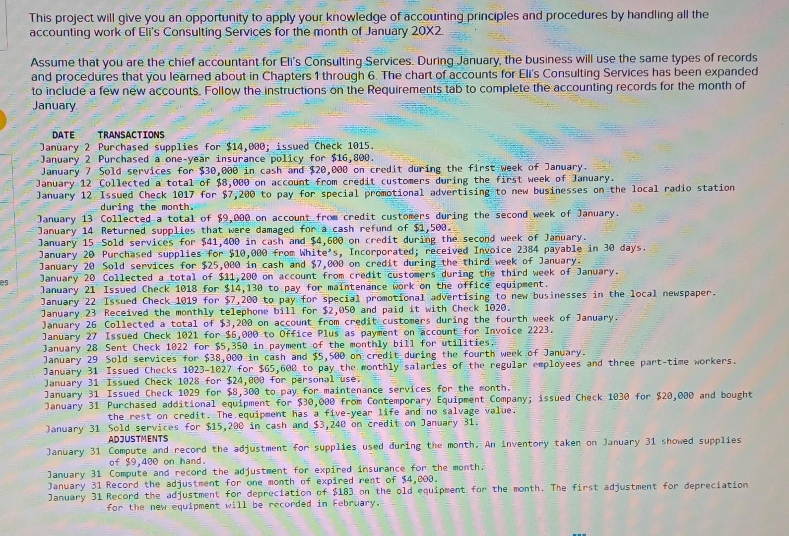 Solved Analyze each of the transactions listed for January | Chegg.com