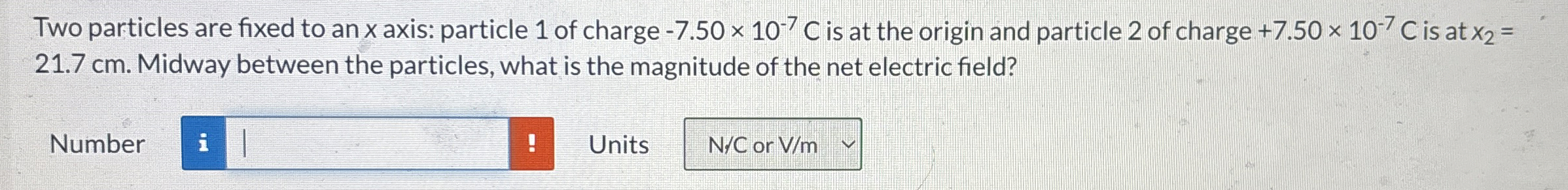 Solved Two particles are fixed to an x ﻿axis: particle 1 ﻿of | Chegg.com