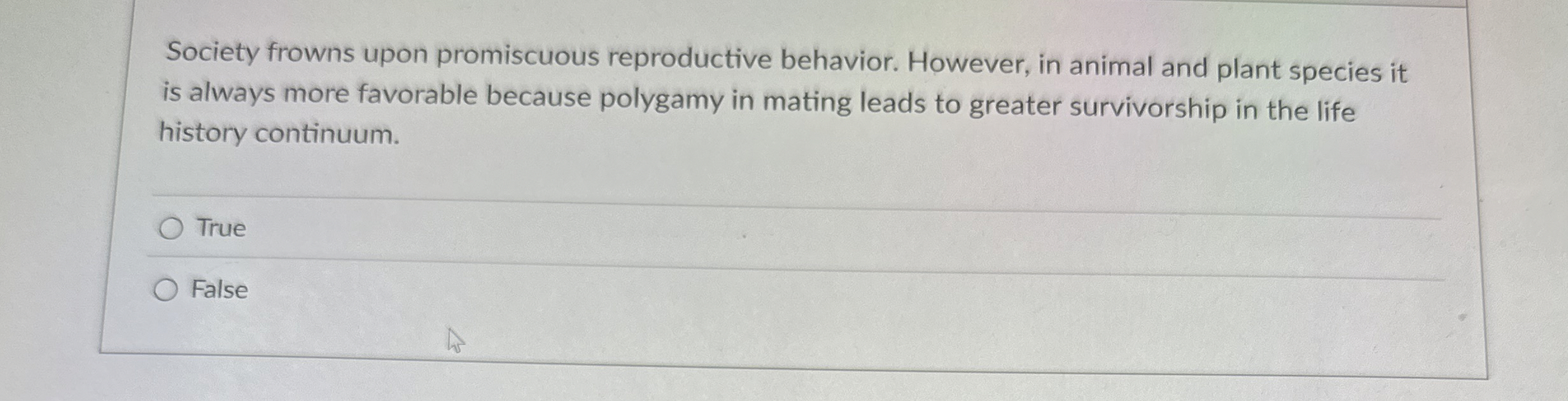 Solved Society frowns upon promiscuous reproductive | Chegg.com