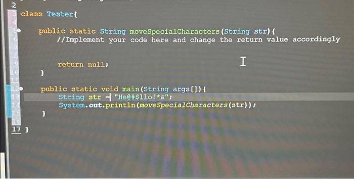 Complete the moveSpecial Characters() method given in | Chegg.com