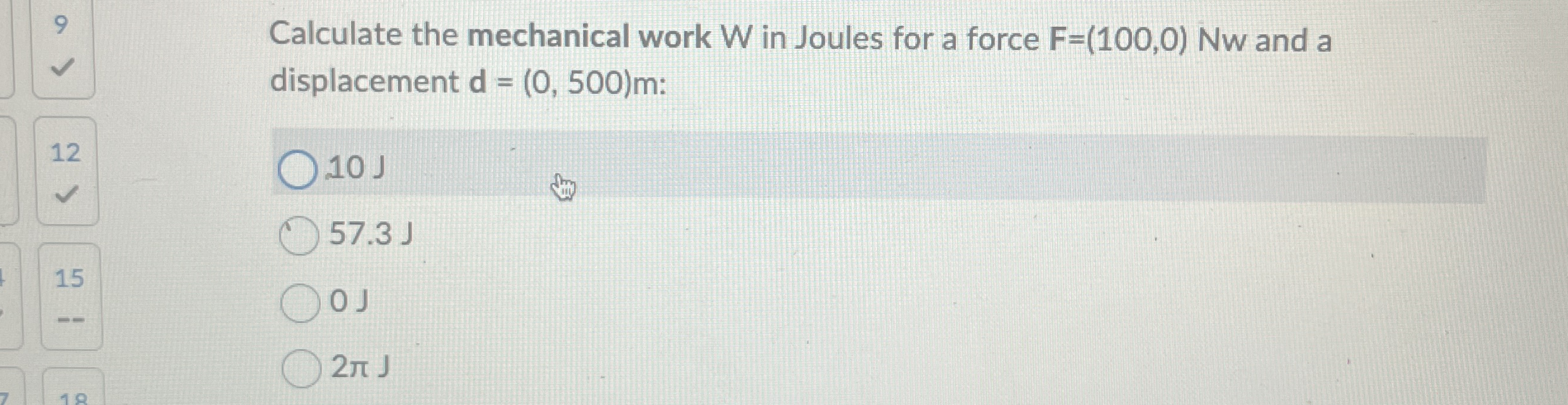 Solved Calculate the mechanical work W in Joules for a force | Chegg.com