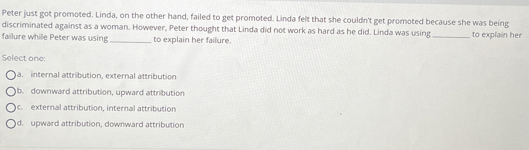 Solved Peter just got promoted. Linda, on the other hand, | Chegg.com