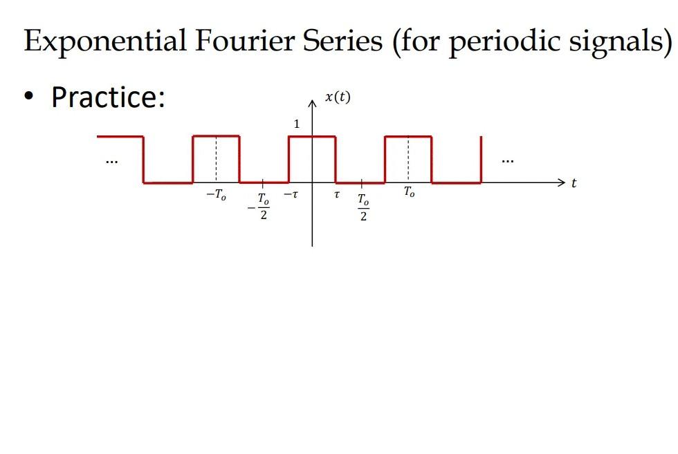 Solved Exponential Fourier Series (for periodic signals) • | Chegg.com