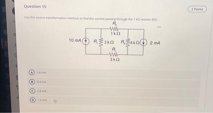 Solved Use the source transformation method, to find the | Chegg.com