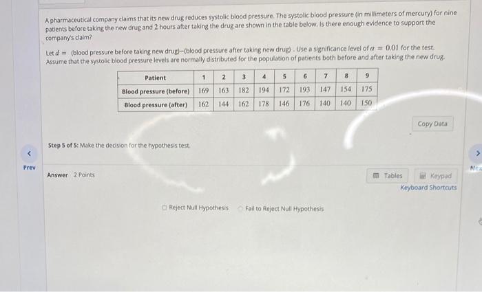 Solved A pharmaceutical company claims that its new drug | Chegg.com