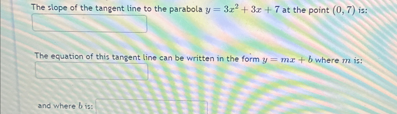 Solved The slope of the tangent line to the parabola | Chegg.com