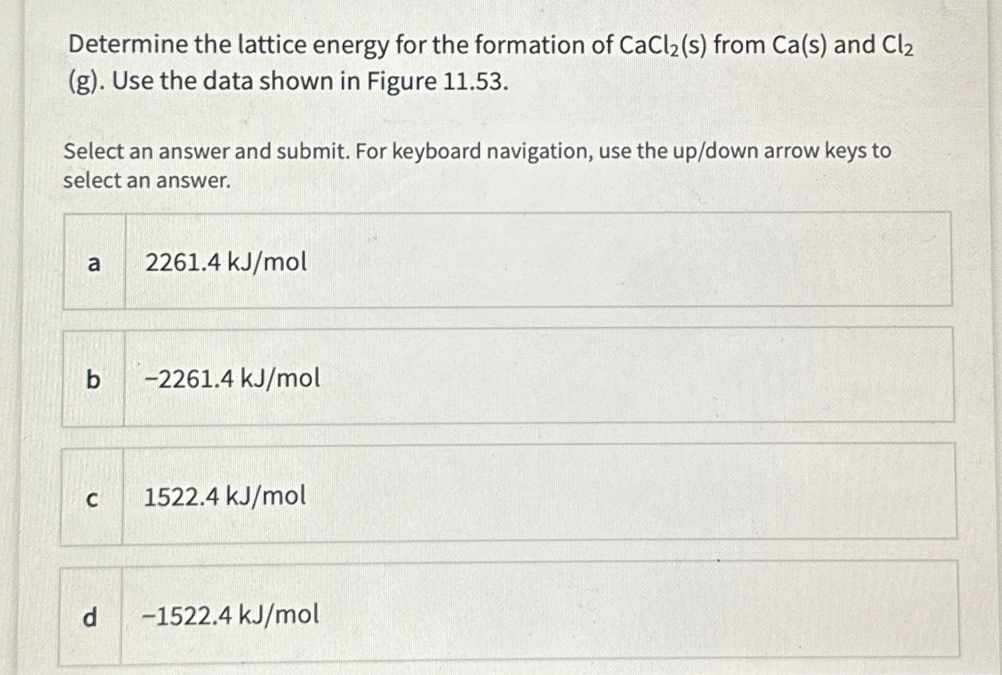 Determine the lattice energy for the formation of | Chegg.com