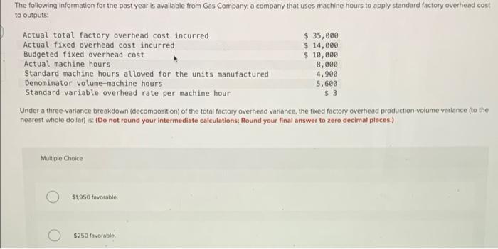 Solved The following information for the past year is | Chegg.com