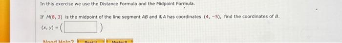 Solved In this exercise we use the Distance Formula and the | Chegg.com