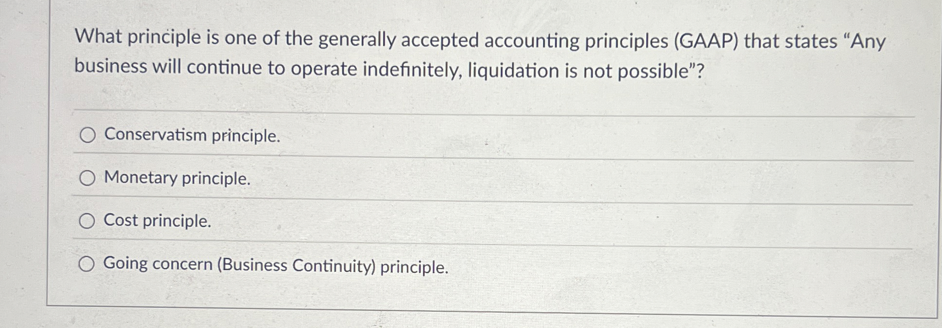 What principle is one of the generally accepted | Chegg.com