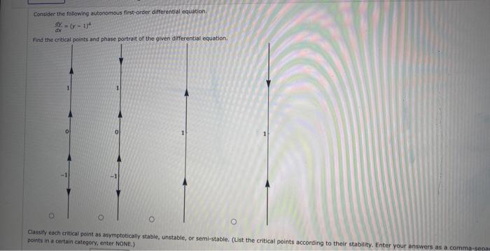 Solved Consider the following autonomous first-order | Chegg.com