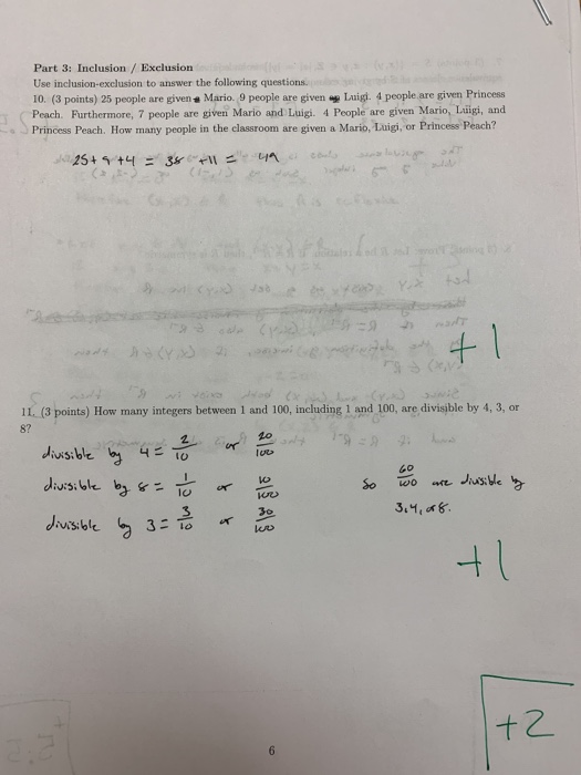 Solved Part 3: Inclusion/Exclusion Use inclusion-exclusion | Chegg.com