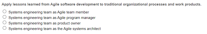 Solved Apply lessons learned from agileApply lessons learned | Chegg.com