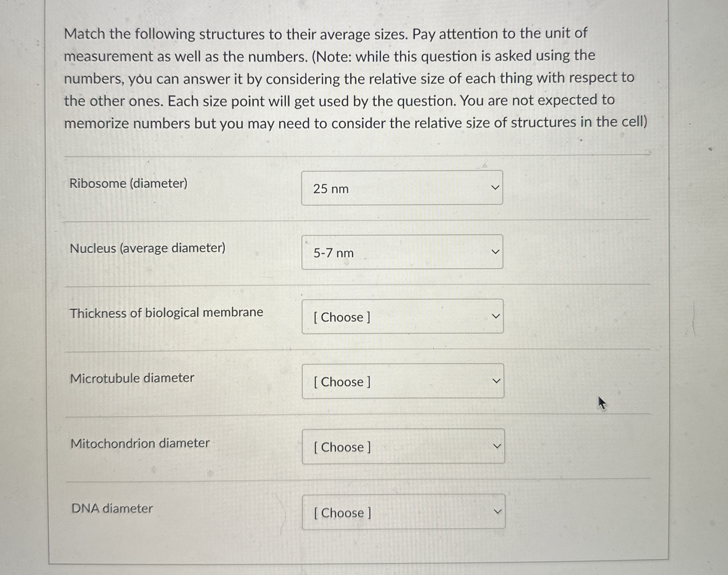 Solved Match the following structures to their average | Chegg.com