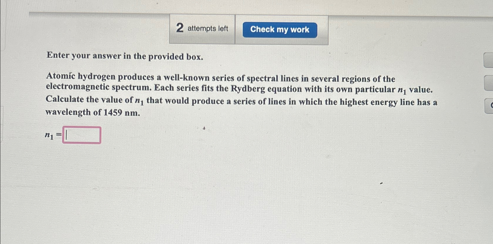 Solved 2 ﻿attempts leftEnter your answer in the provided | Chegg.com