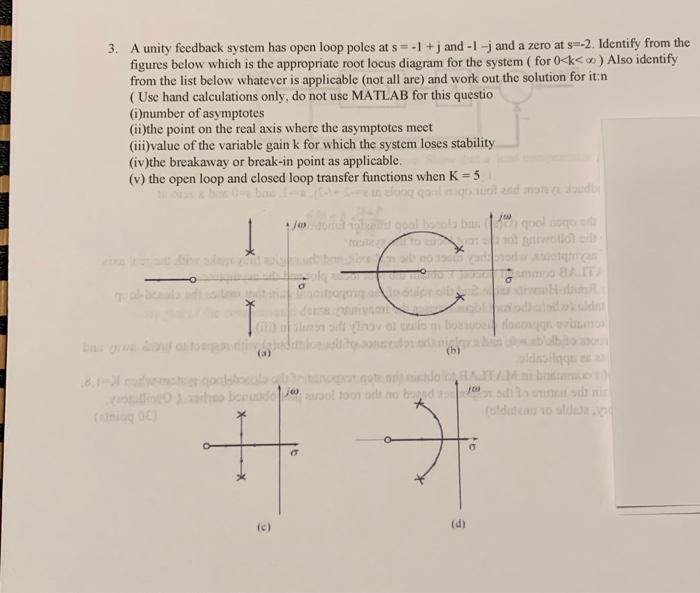 Solved 3. A unity feedback system has open loop poles at | Chegg.com