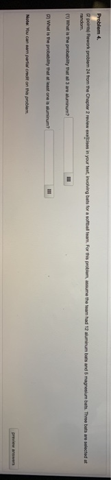 Solved Problem 4. points) Rework problem 24 from the Chapter | Chegg.com