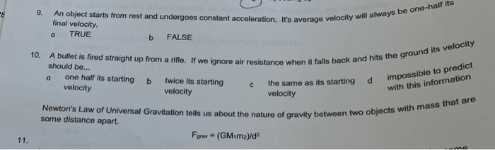 Solved 9. An object starts from rest and undergoes constant | Chegg.com