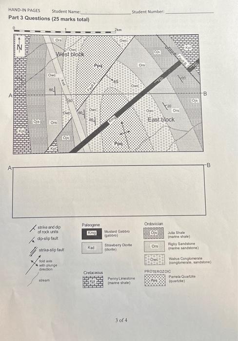 Solved Reading a Geologic Map: Above (previous page) is a | Chegg.com