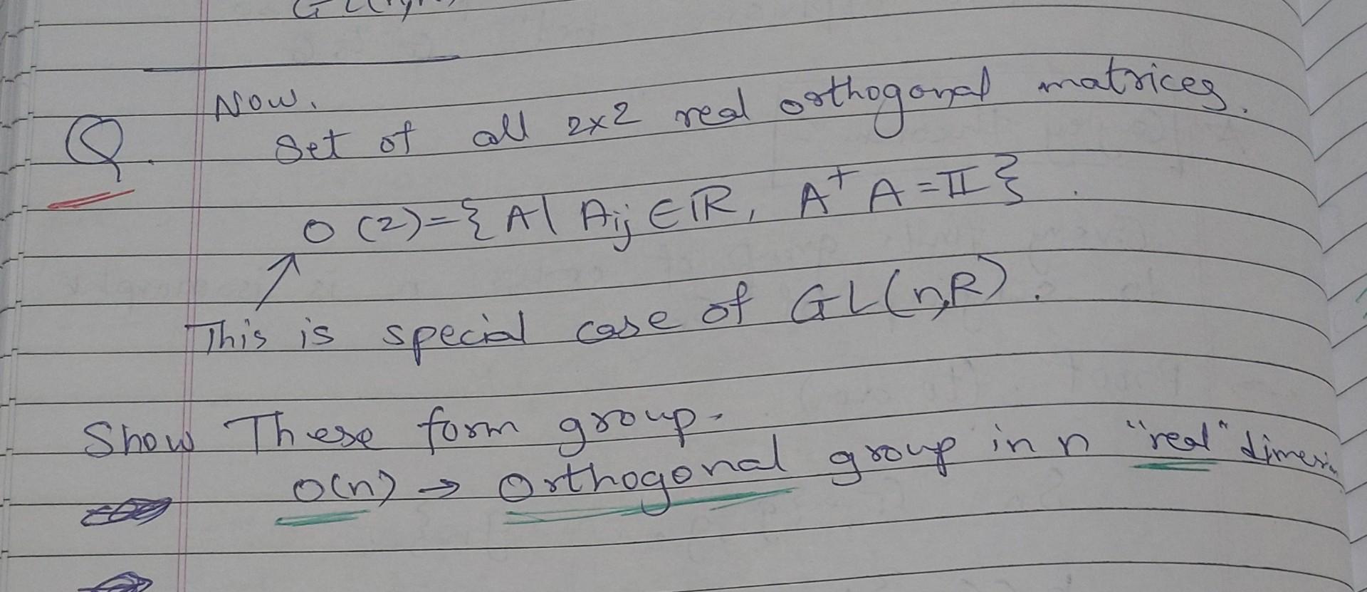 Solved Now. Set of all 2×2 real orthogonal matrices. | Chegg.com