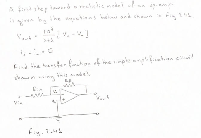 Solved A first step toward a realistic model of an op-ampis | Chegg.com
