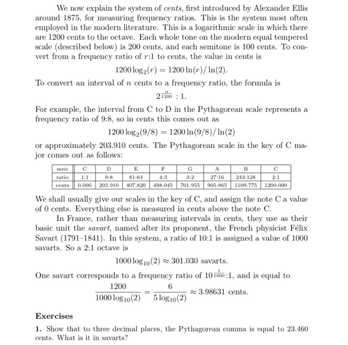 Solved We now explain the system of cents, first introduced | Chegg.com