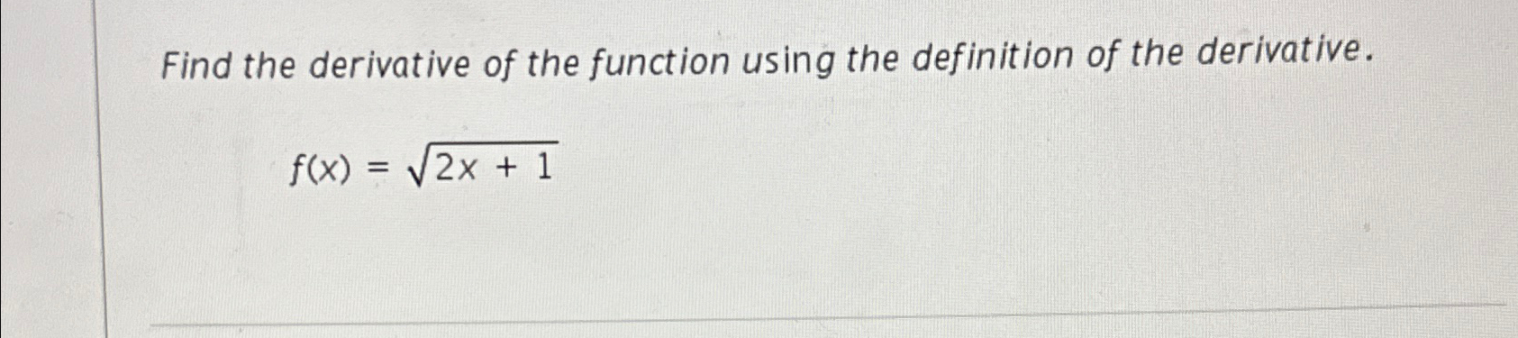 Solved Find the derivative of the function using the | Chegg.com