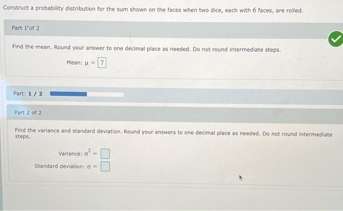 Solved Construct a probability distribution for the sum | Chegg.com
