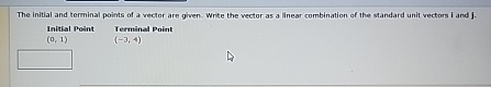 Solved The initial and terminal points of a vector are | Chegg.com
