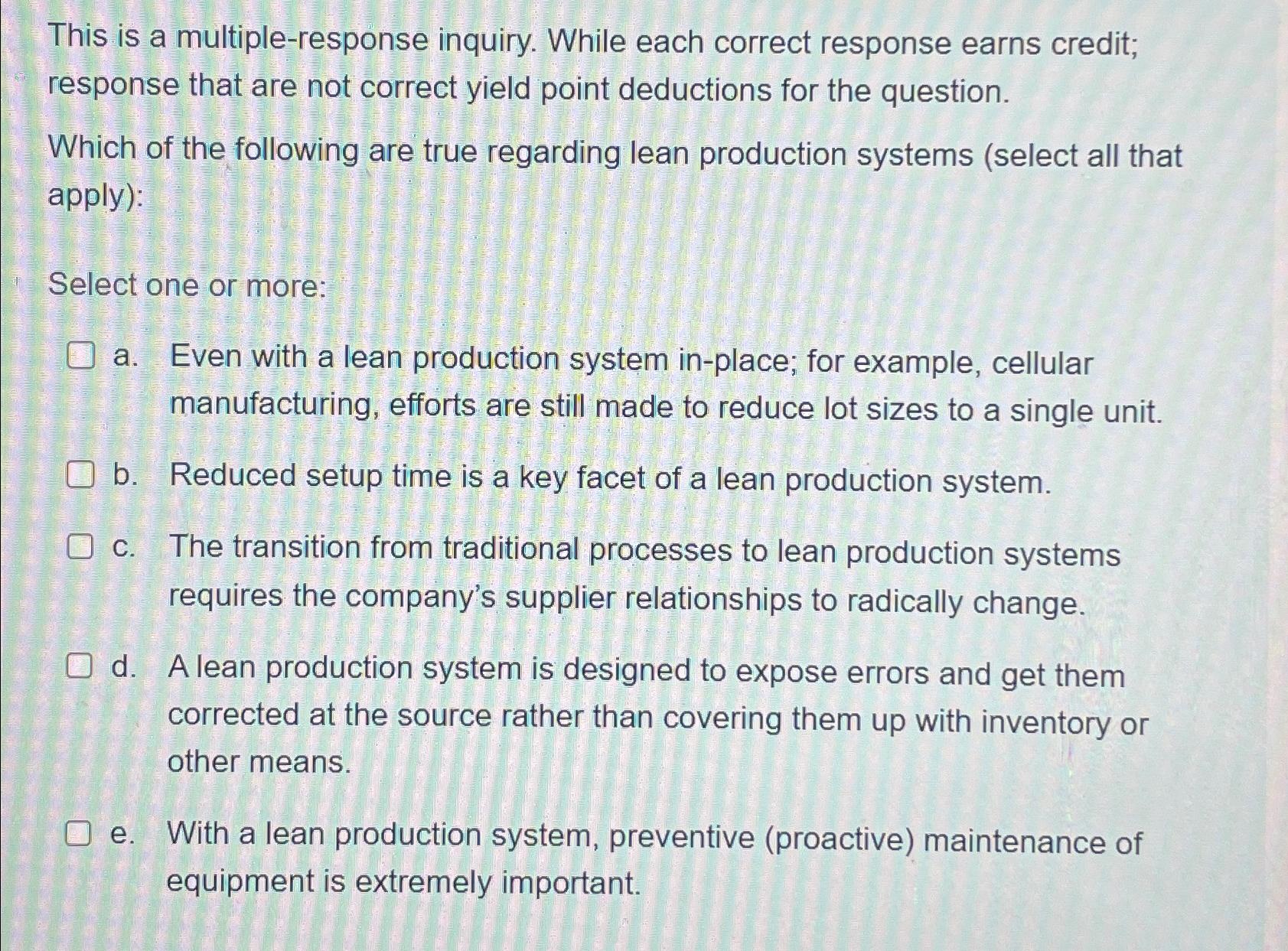 Solved This is a multiple-response inquiry. While each | Chegg.com