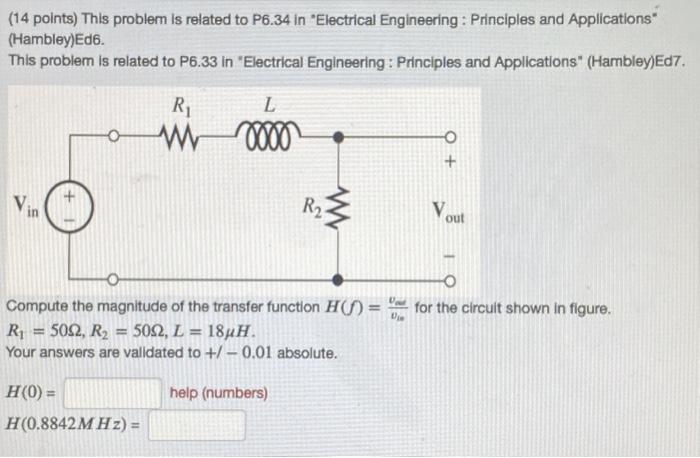 Solved (14 points) This problem is related to P6.34 in | Chegg.com