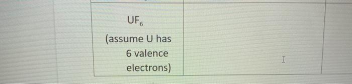 Solved UF6 (assume U has 6 valence electrons) I | Chegg.com