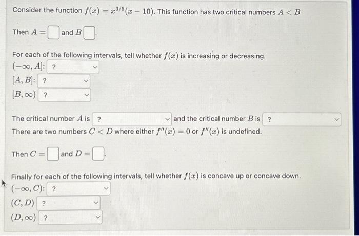 Solved Consider the function f(x)=x3/5(x−10). This function | Chegg.com