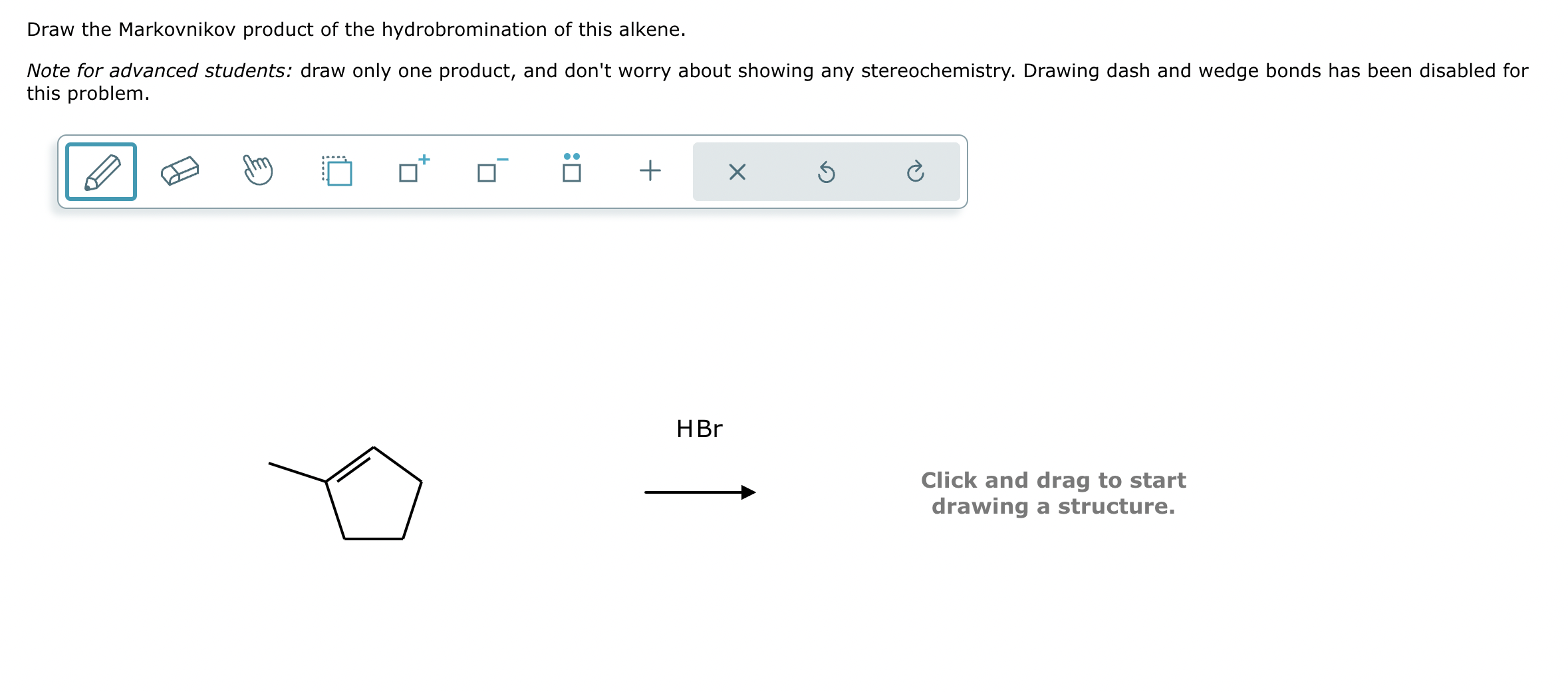 Solved Draw the Markovnikov product of the hydrobromination | Chegg.com