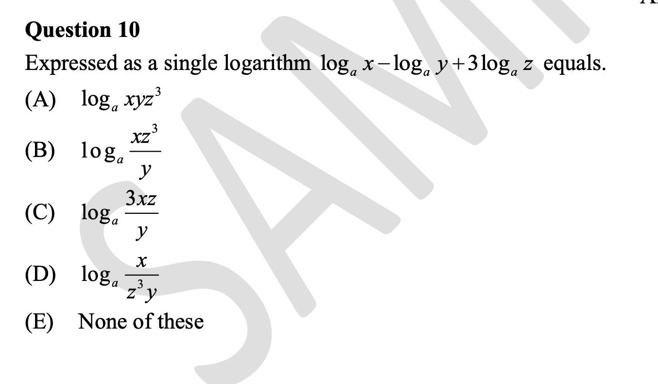 Solved Question 10Expressed as a single logarithm | Chegg.com
