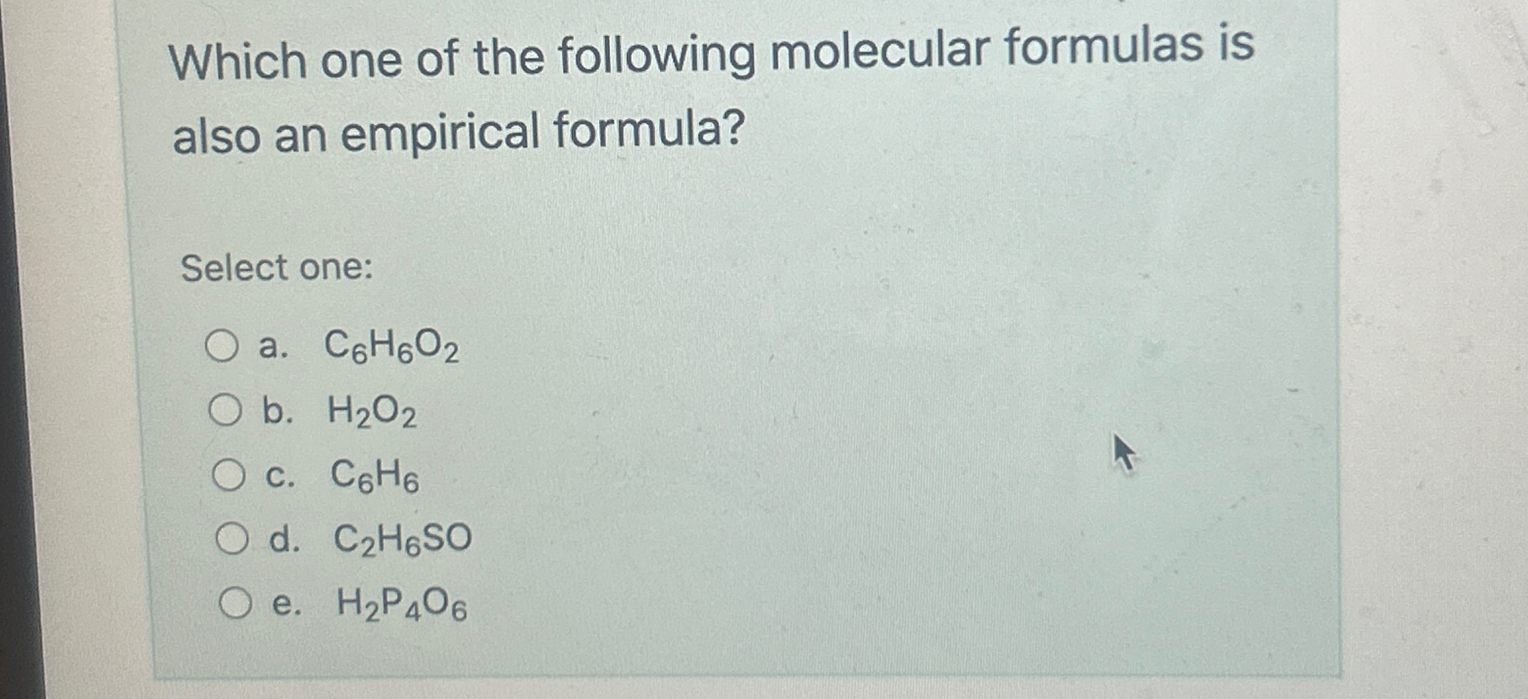 Solved Which one of the following molecular formulas is also | Chegg.com
