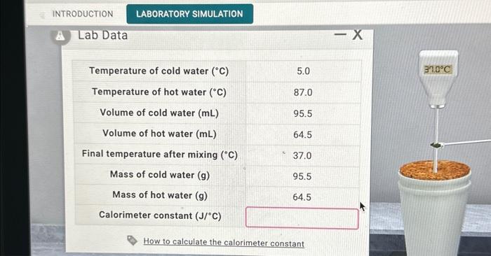 Solved How to calculate the calorimeter constant | Chegg.com