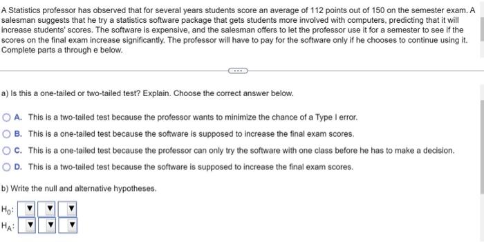 Solved A Statistics professor has observed that for several | Chegg.com