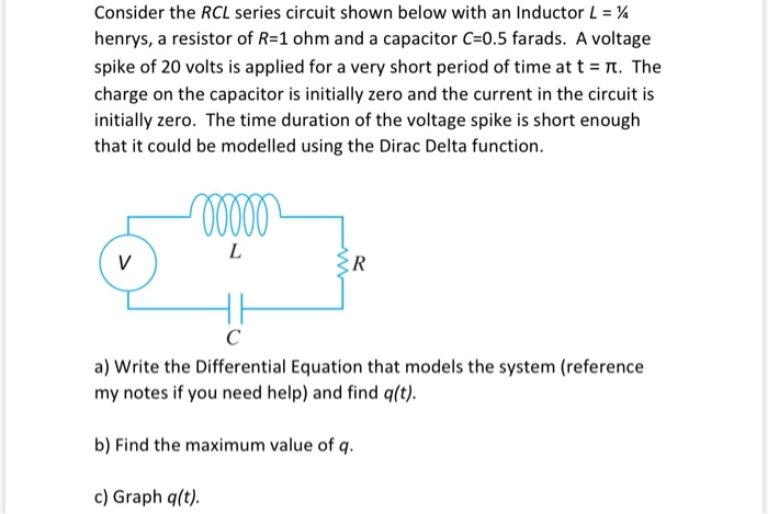 Solved Consider the RCL series circuit shown below with an | Chegg.com