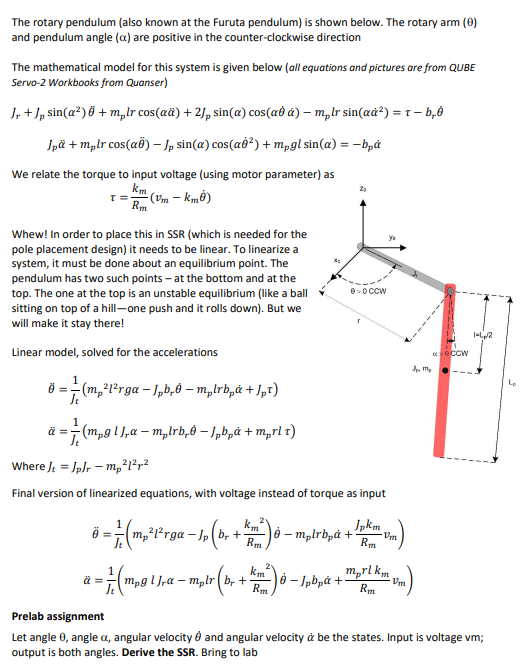Solved Let angle \theta , ﻿angle \alpha , ﻿angular velocity | Chegg.com