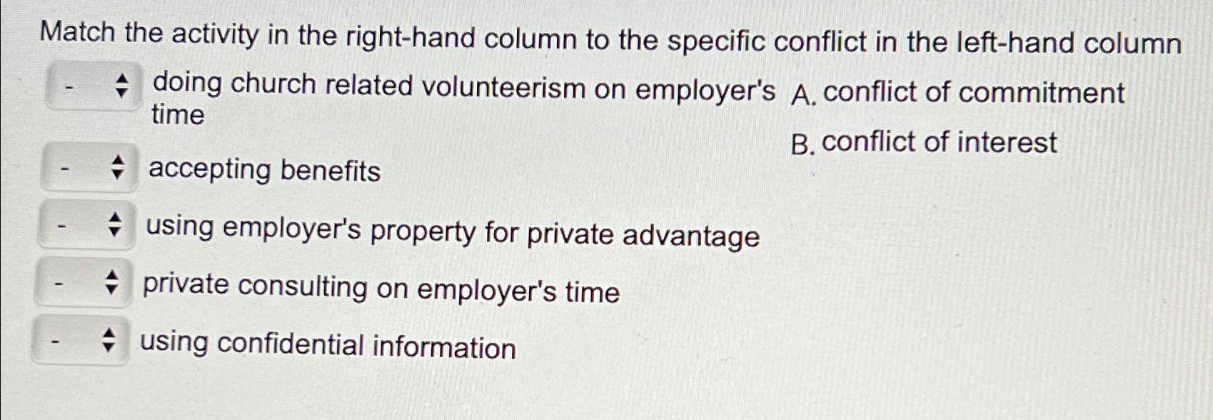 Solved Match the activity in the right-hand column to the | Chegg.com