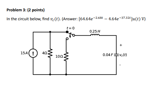 Solved Problem 3: (2 ﻿points)In ﻿the circuit below, find | Chegg.com
