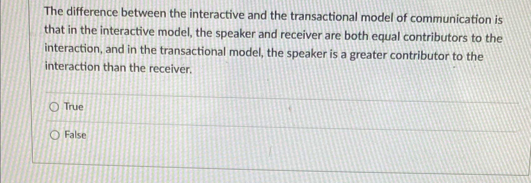 Solved The difference between the interactive and the | Chegg.com