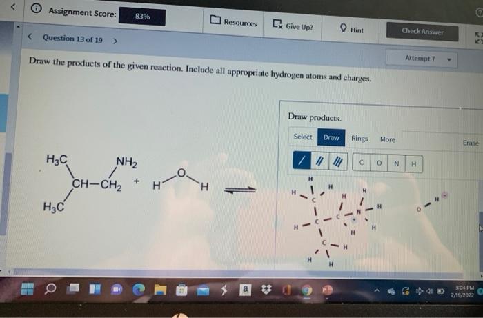 Solved Assignment Score: 83% Resources C Give Up? Hint Check | Chegg.com