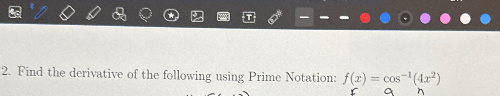 Solved Find the derivative of the following using Prime | Chegg.com