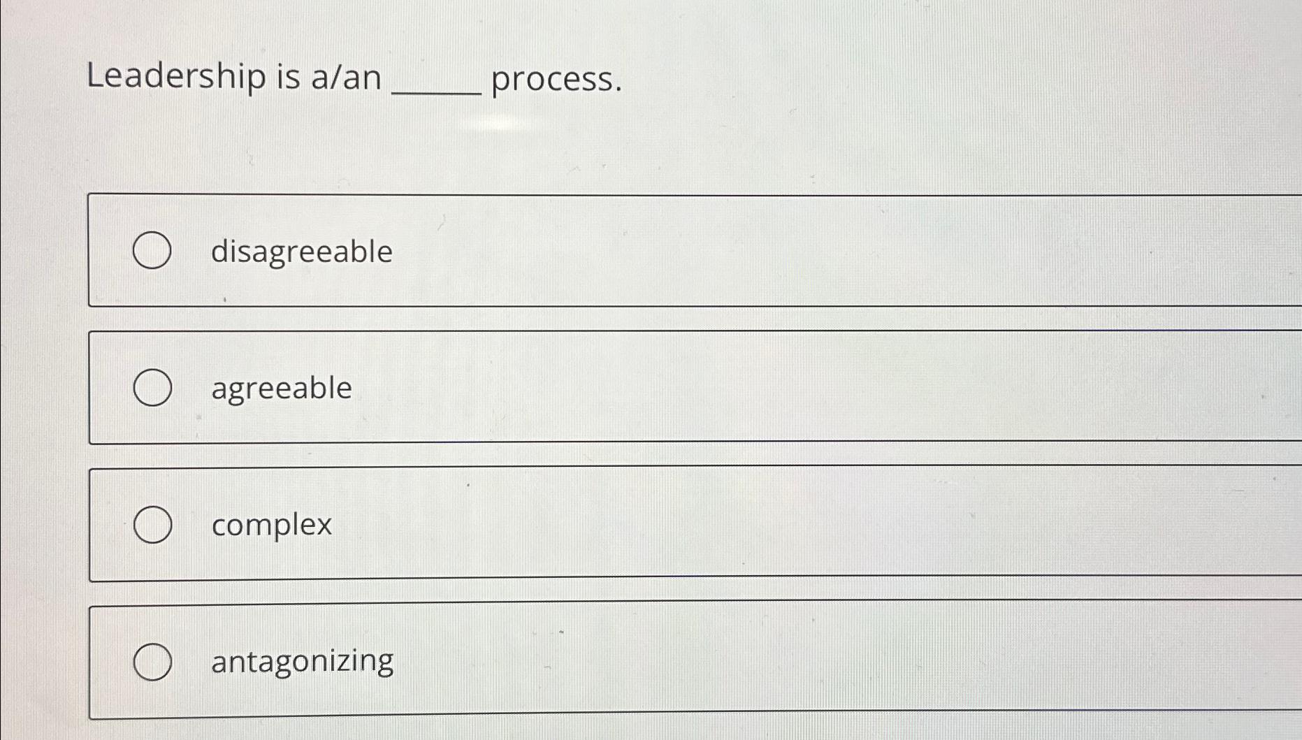 Solved Leadership is a/an | Chegg.com