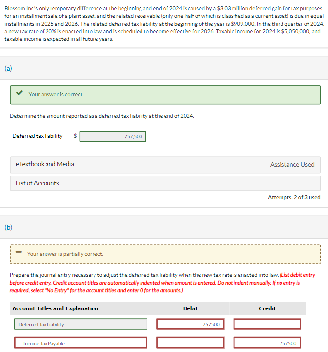 Solved *NEED HELP WITH PART B* ﻿Blossom Inc's only temporary | Chegg.com