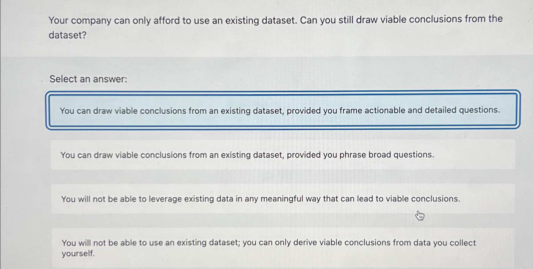 Solved Your company can only afford to use an existing | Chegg.com