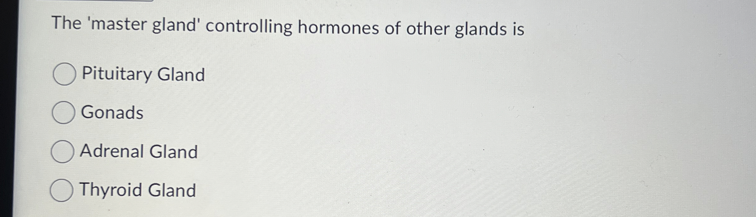 Solved The 'master gland' controlling hormones of other | Chegg.com