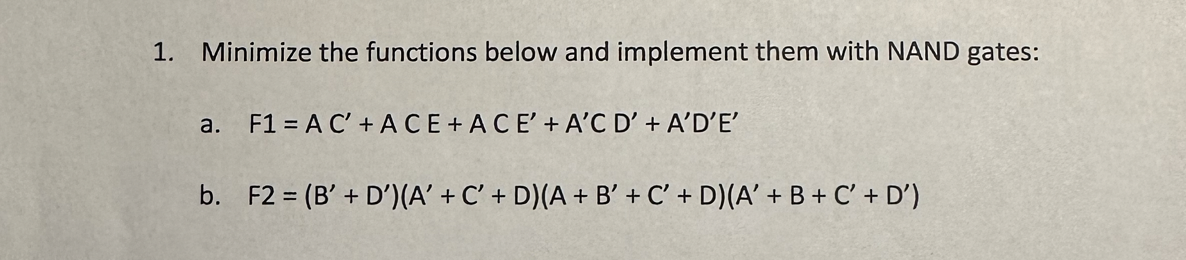 Solved Minimize the functions below and implement them with | Chegg.com